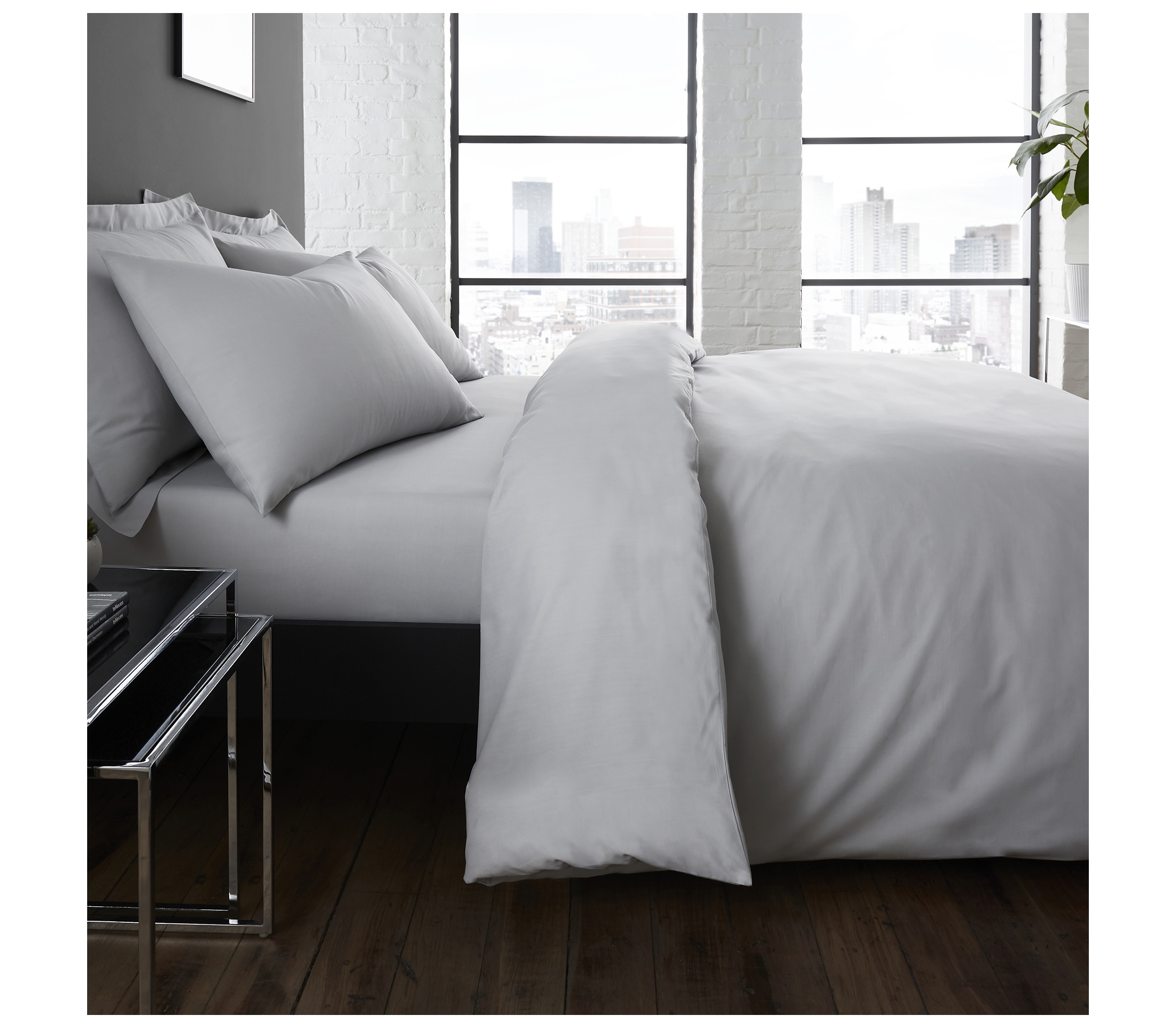 Serene - Plain Dye - Silver - Duvet Cover Set | J Rosenthal & Son