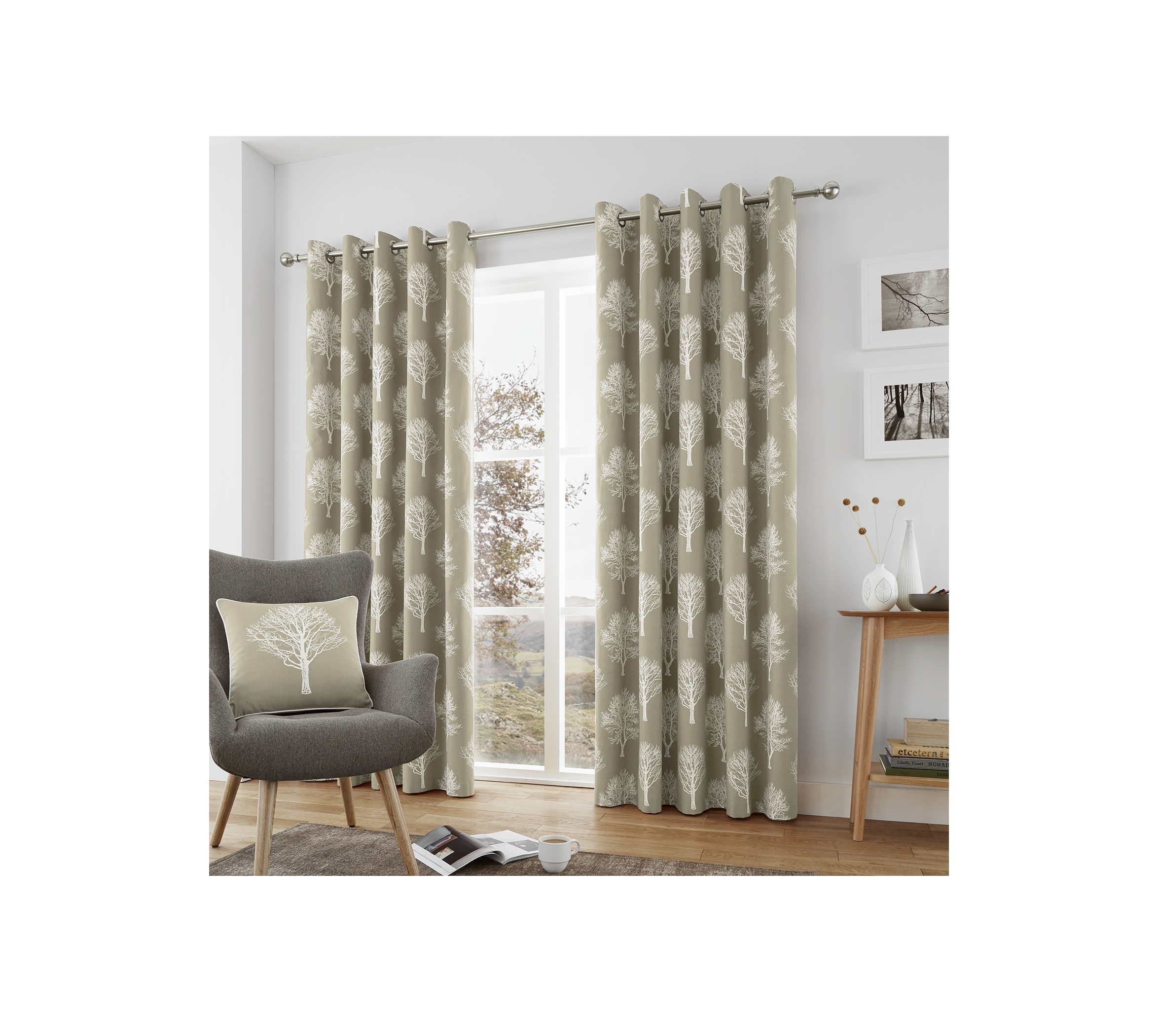 Fusion - Woodland Trees - Linen curtains | J Rosenthal & Son